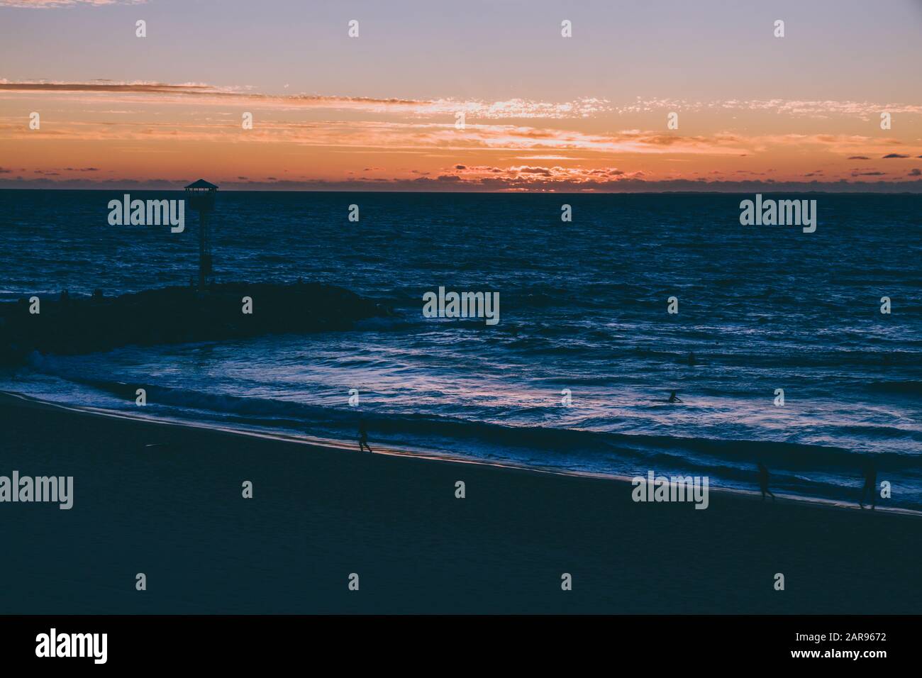 PERTH, WESTERN AUSTRALIA - January 8th, 2020: view of the sunset over ...