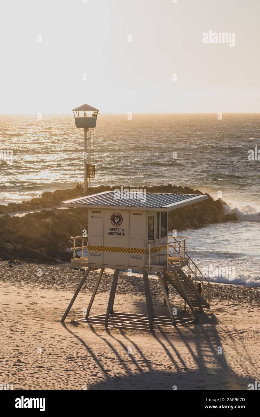 PERTH, WESTERN AUSTRALIA - January 8th, 2020: view of the sunset over ...