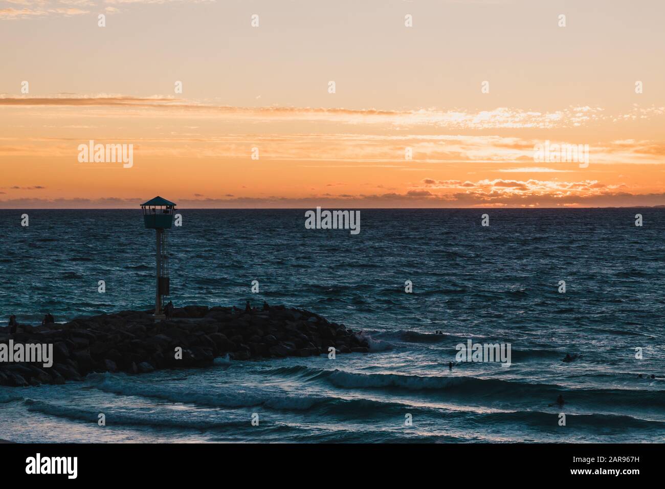 PERTH, WESTERN AUSTRALIA - January 8th, 2020: view of the sunset over ...
