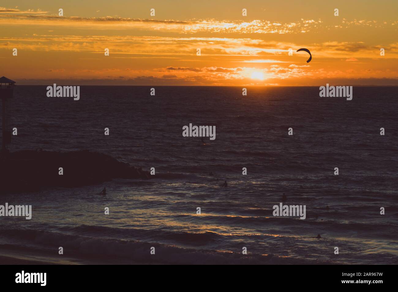 PERTH, WESTERN AUSTRALIA - January 8th, 2020: view of the sunset over ...