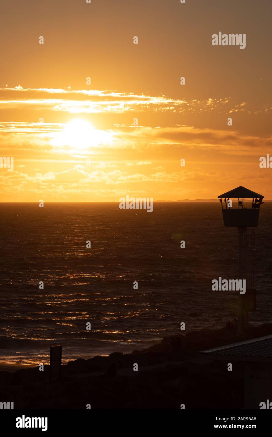 PERTH, WESTERN AUSTRALIA - January 8th, 2020: view of the sunset over ...