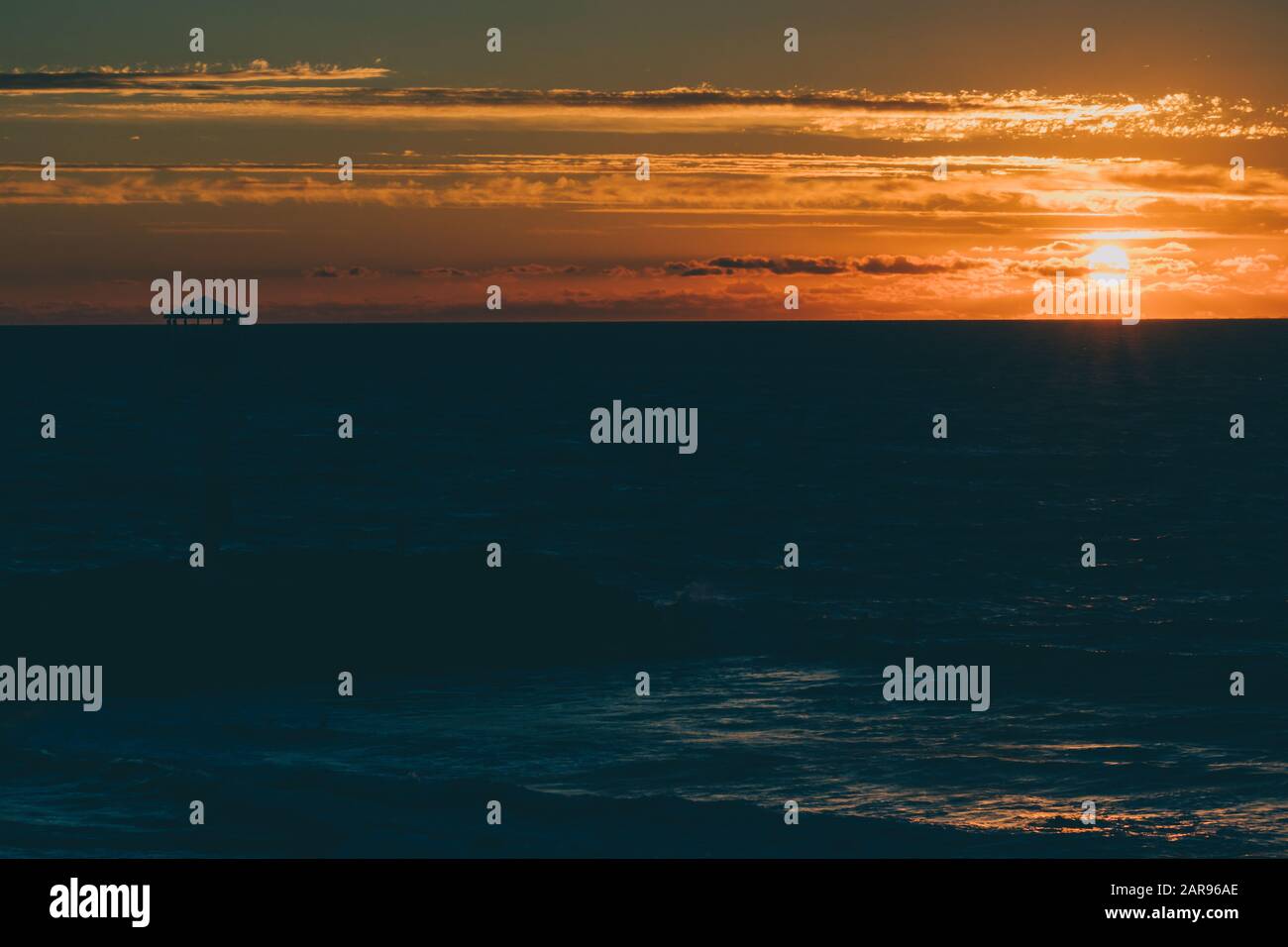 PERTH, WESTERN AUSTRALIA - January 8th, 2020: view of the sunset over ...