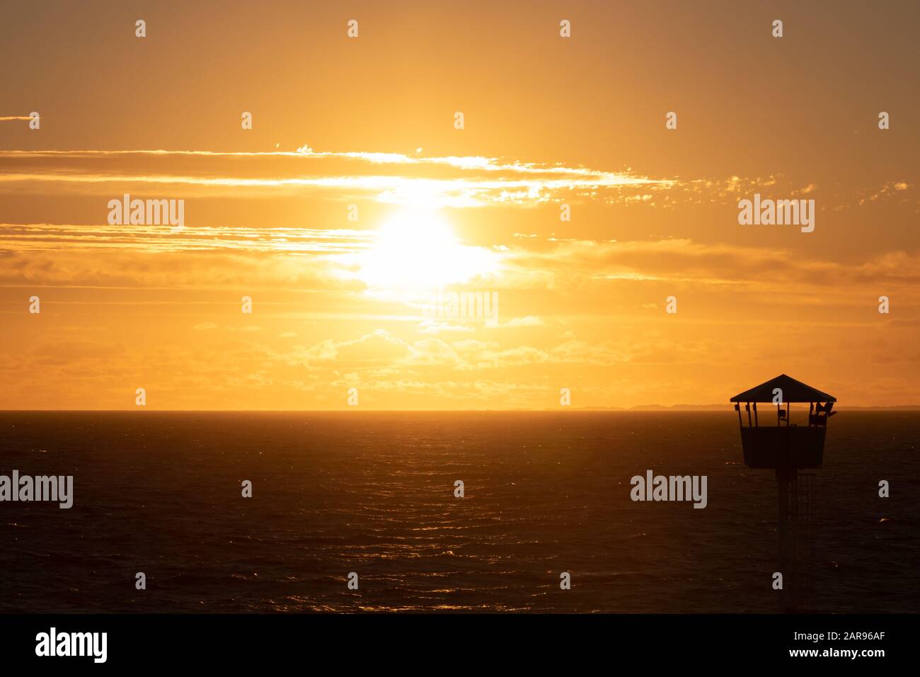 PERTH, WESTERN AUSTRALIA - January 8th, 2020: view of the sunset over ...