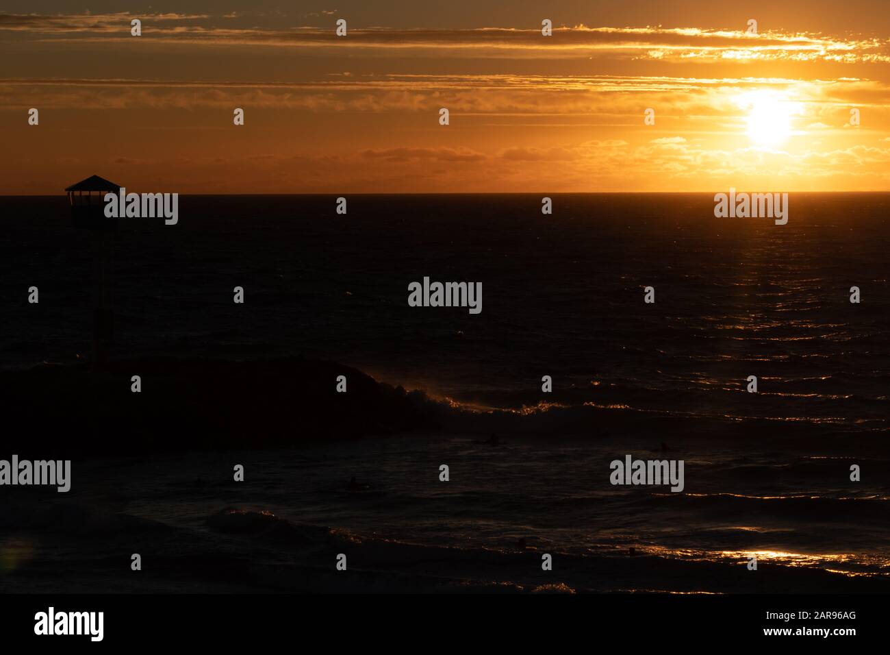 PERTH, WESTERN AUSTRALIA - January 8th, 2020: view of the sunset over ...