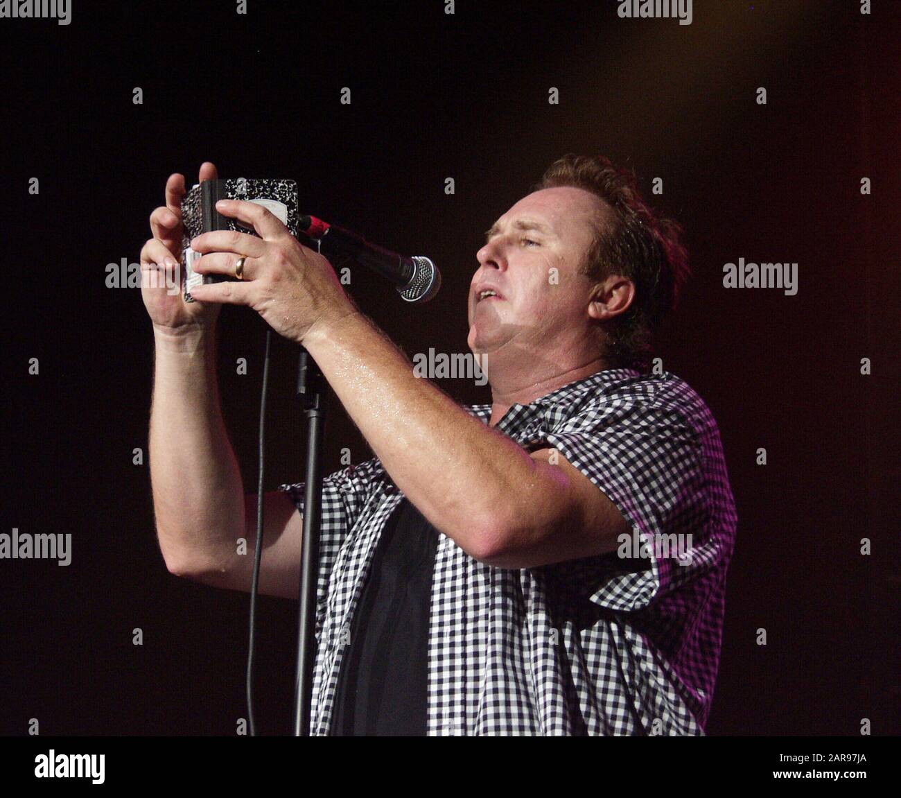 SEPTEMBER 15: Mike Reno of Loverboy takes a picture of the audience at ...