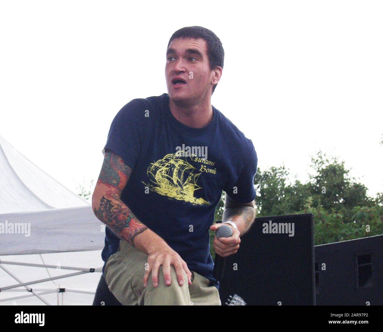 SEPTEMBER 28: Jordan Pundik of New Found Glory performs at Lakewood ...