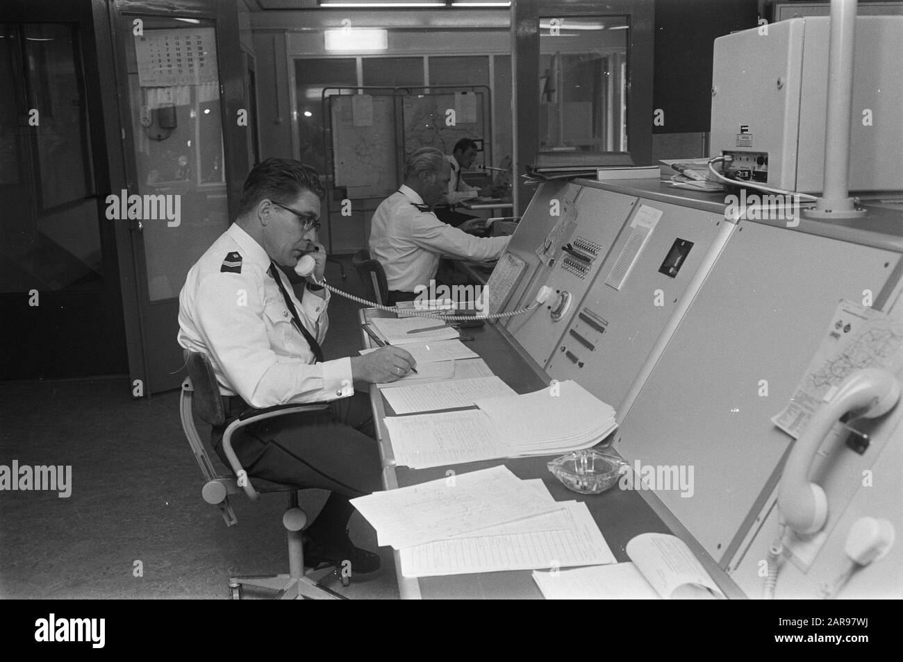 Police station control room Black and White Stock Photos & Images - Alamy