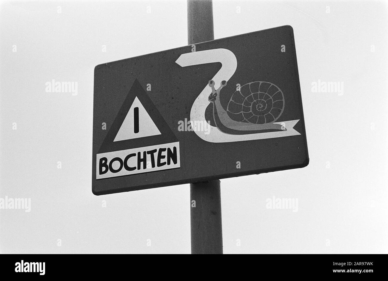 Traffic sign with snail on bicycle path near Beverwijk Date: 30 January ...