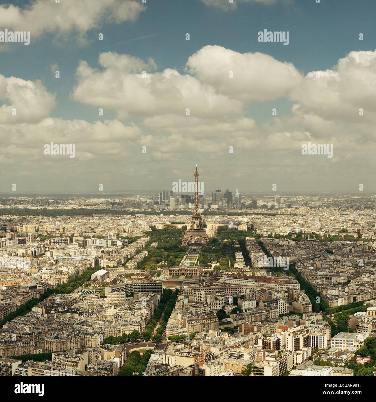 Paris rooftop view panorama with Eiffel Tower and city skyline Stock ...