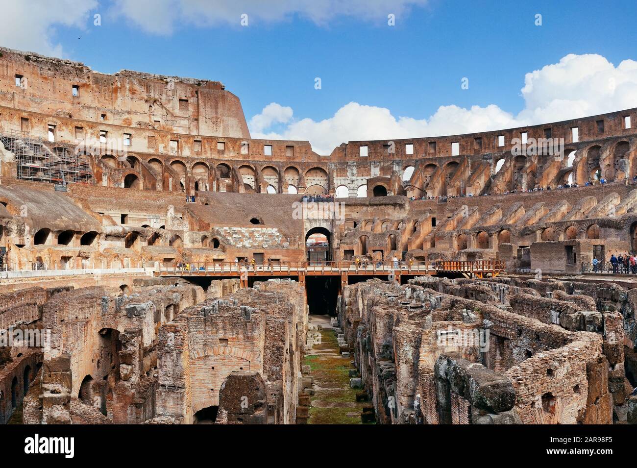 Inside Colosseum view, the world known landmark and the symbol of Rome ...
