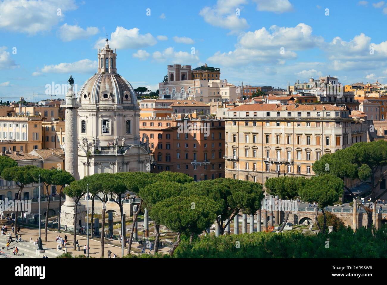 Rome rooftop view with ancient architecture in Italy Stock Photo - Alamy