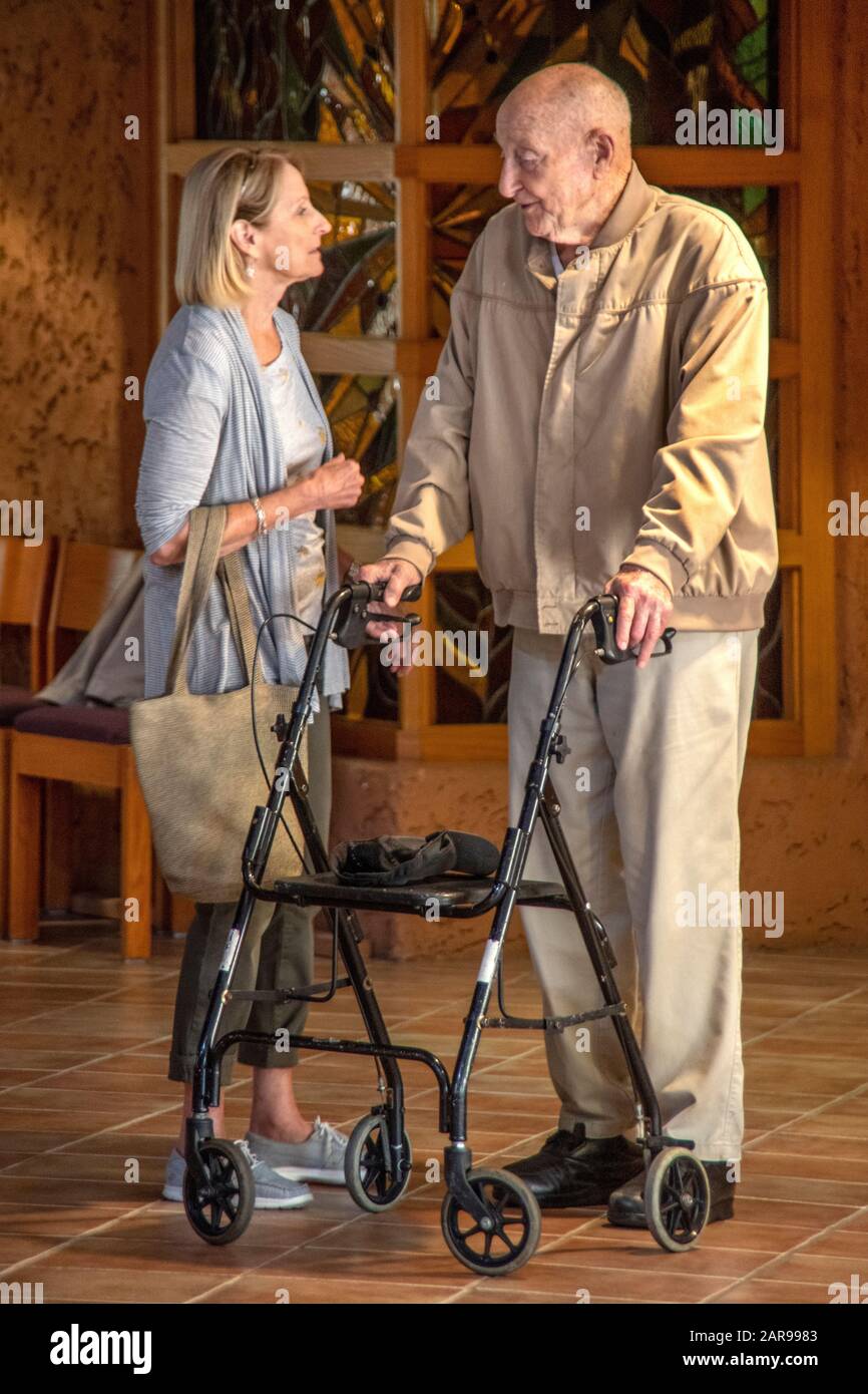 Senior citizen using walker hi-res stock photography and images - Alamy