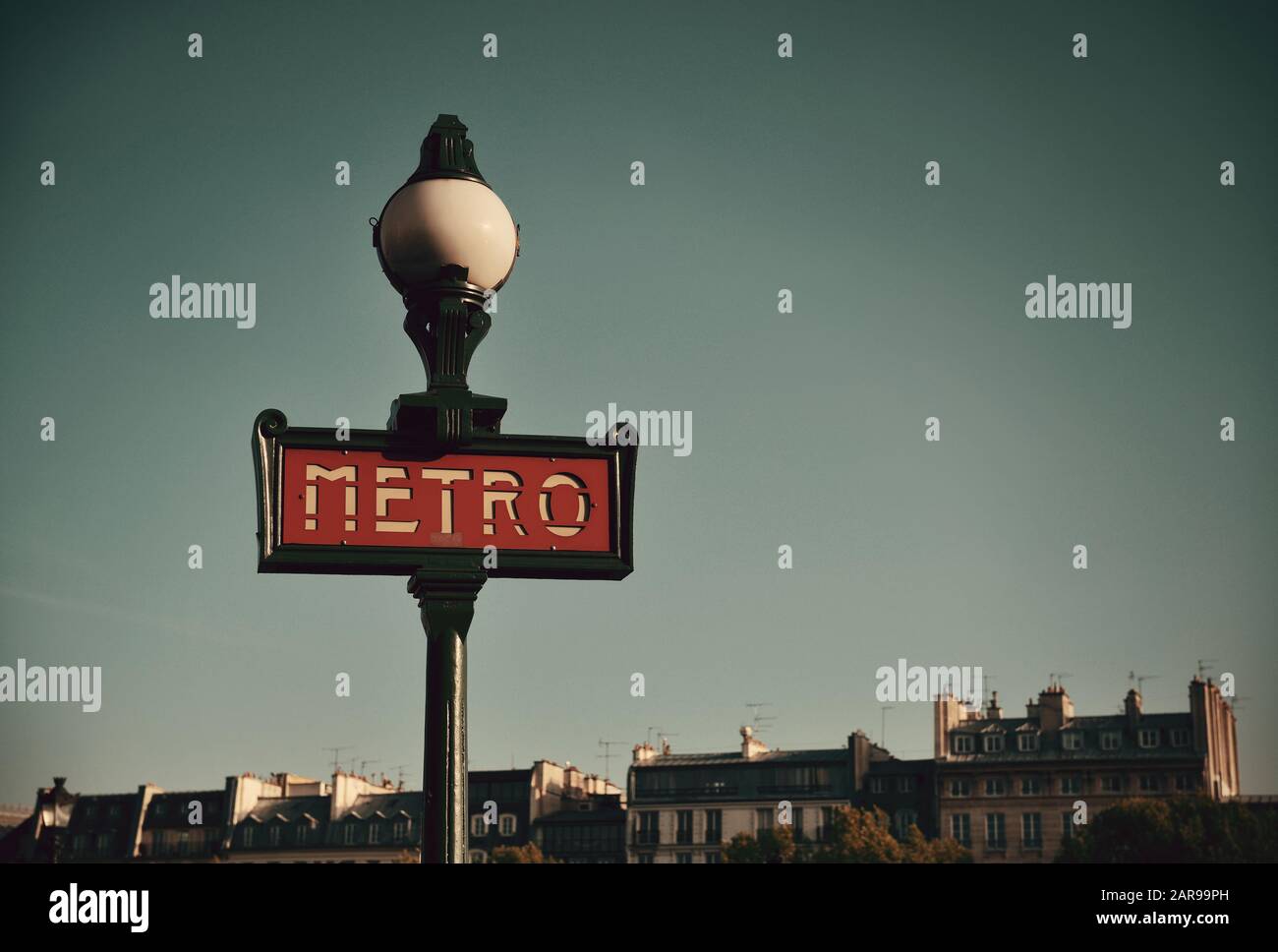 Vintage metro sign in Paris street Stock Photo - Alamy