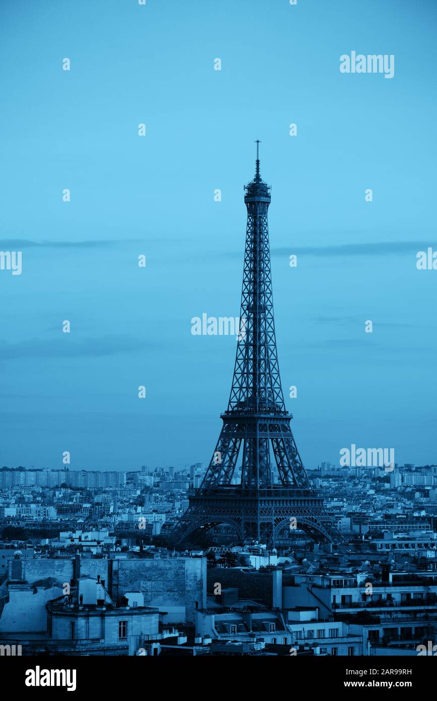 Paris rooftop view skyline and Eiffel Tower in France Stock Photo - Alamy