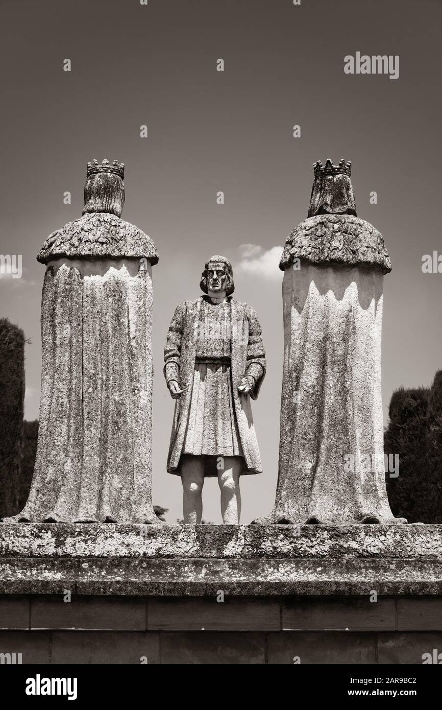 Statue of Christian kings Ferdinand and Isabella and Christopher ...