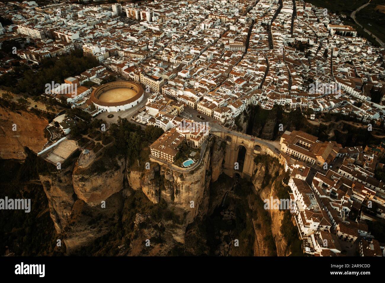 Ronda aerial view with old buildings in Spain Stock Photo - Alamy