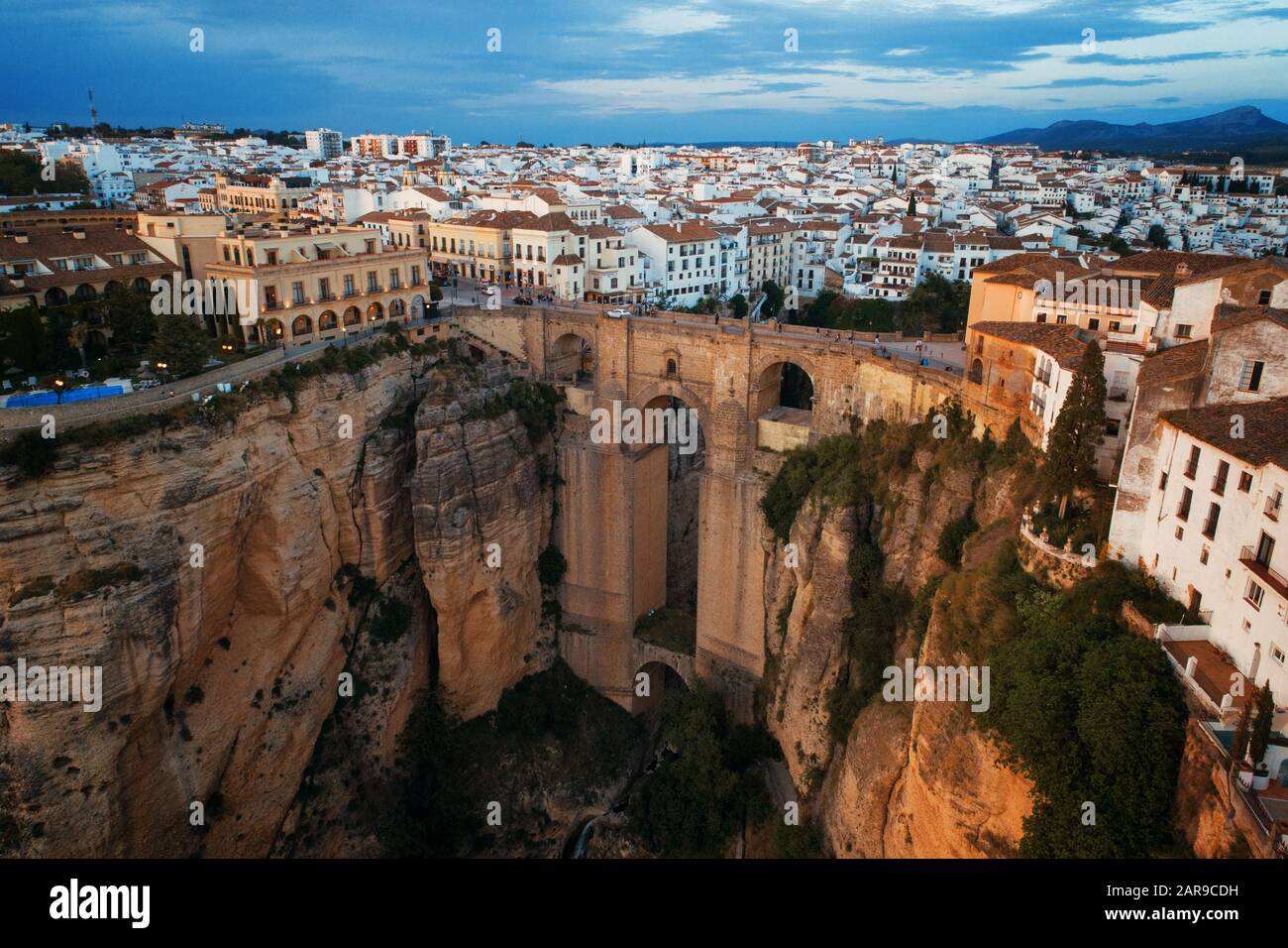 Puente Nuevo or New Bridge aerial view in Ronda Spain Stock Photo - Alamy