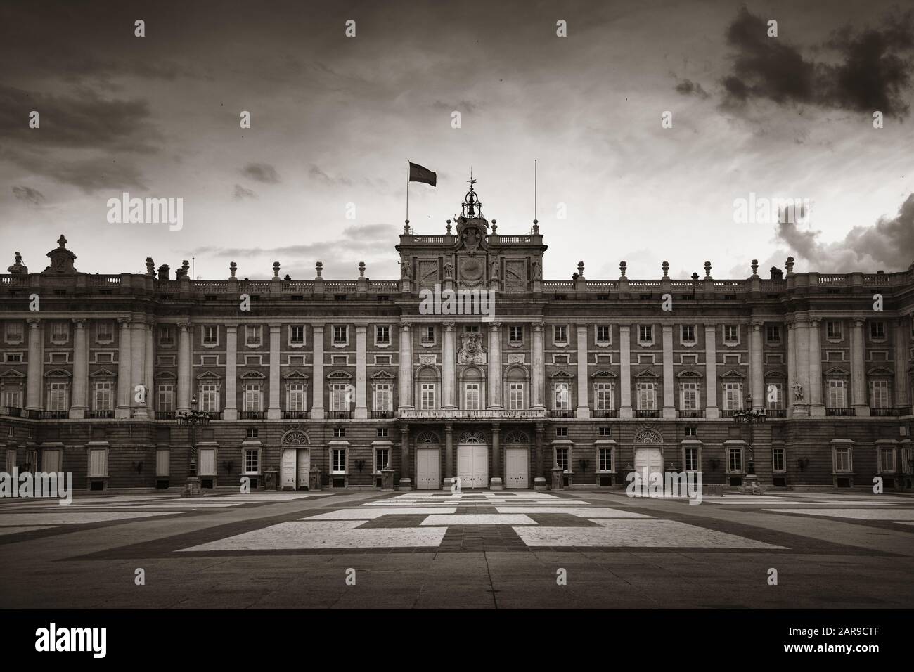 Royal Palace historical building closeup view in Madrid Spain Stock ...