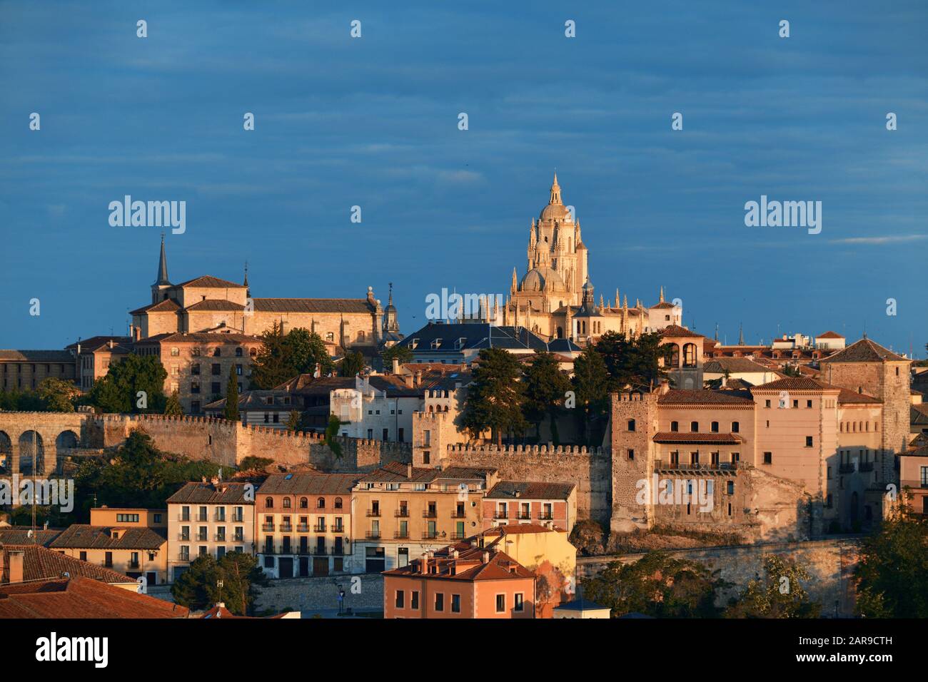 Ancient architecture of Cathedral of Segovia in Spain Stock Photo - Alamy
