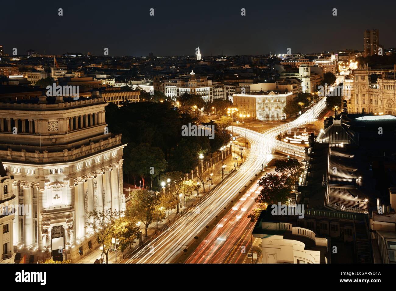 Aerial view madrid night hi-res stock photography and images - Alamy