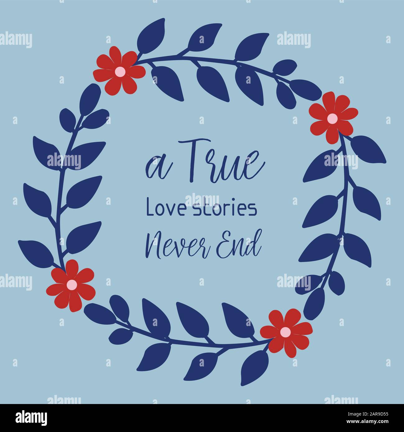 Template design for true love card, with unique style floral and leaf ...