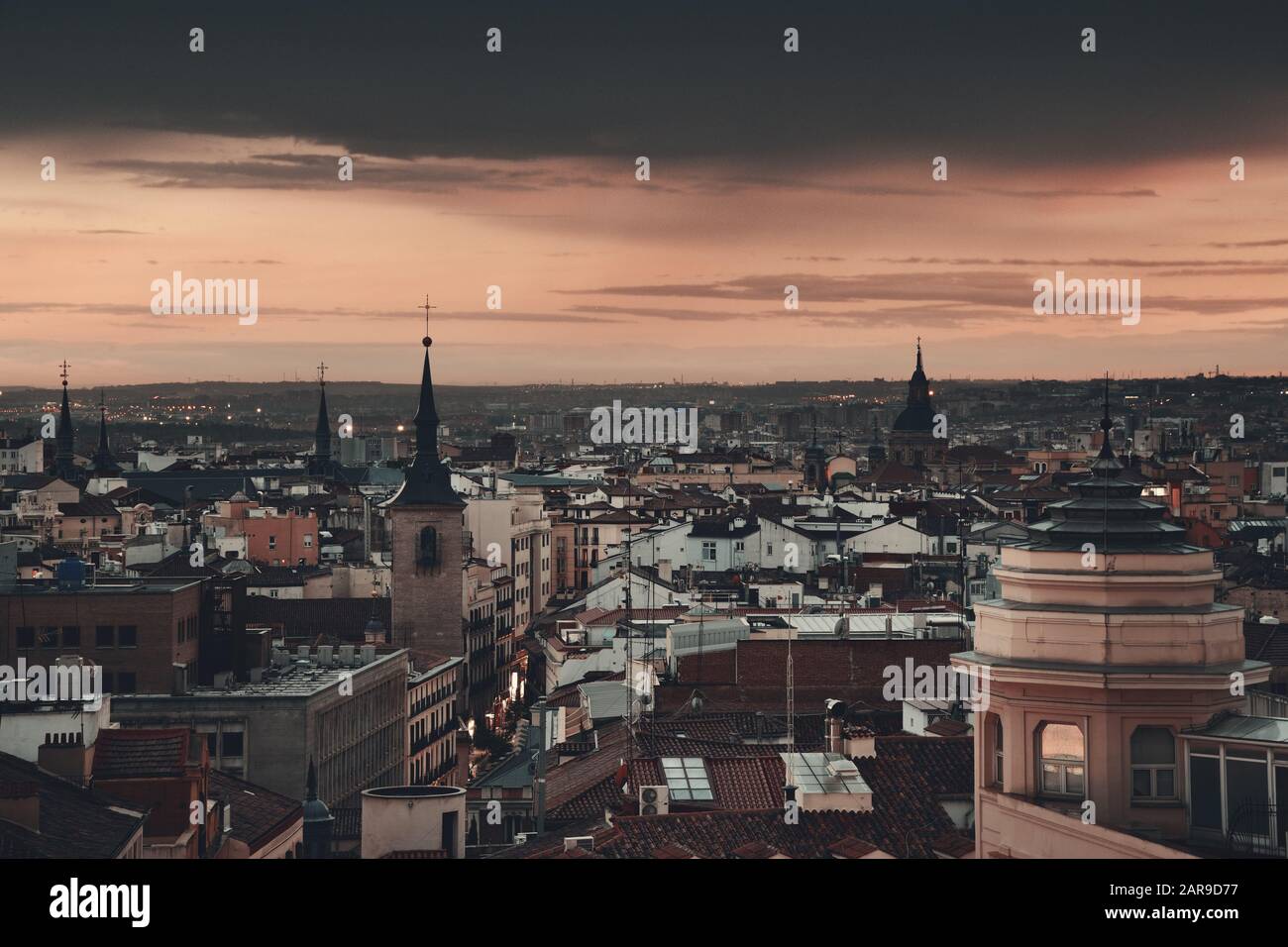 Madrid rooftop view of the city skyline in Spain Stock Photo - Alamy