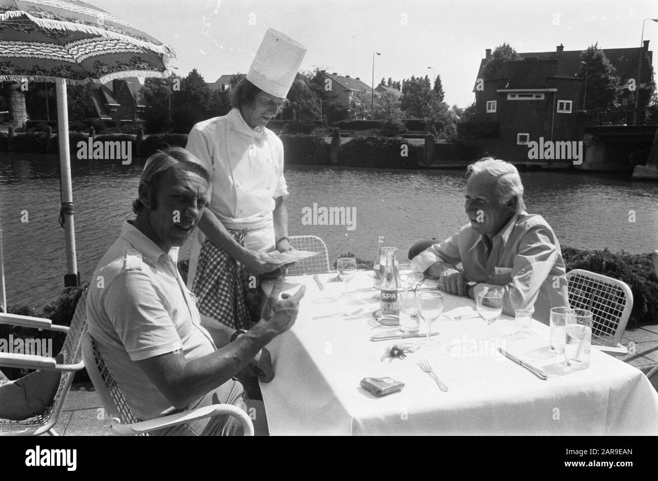 Trainer Pim van der Meent and chairman Dé Stoop on a terrace by the ...
