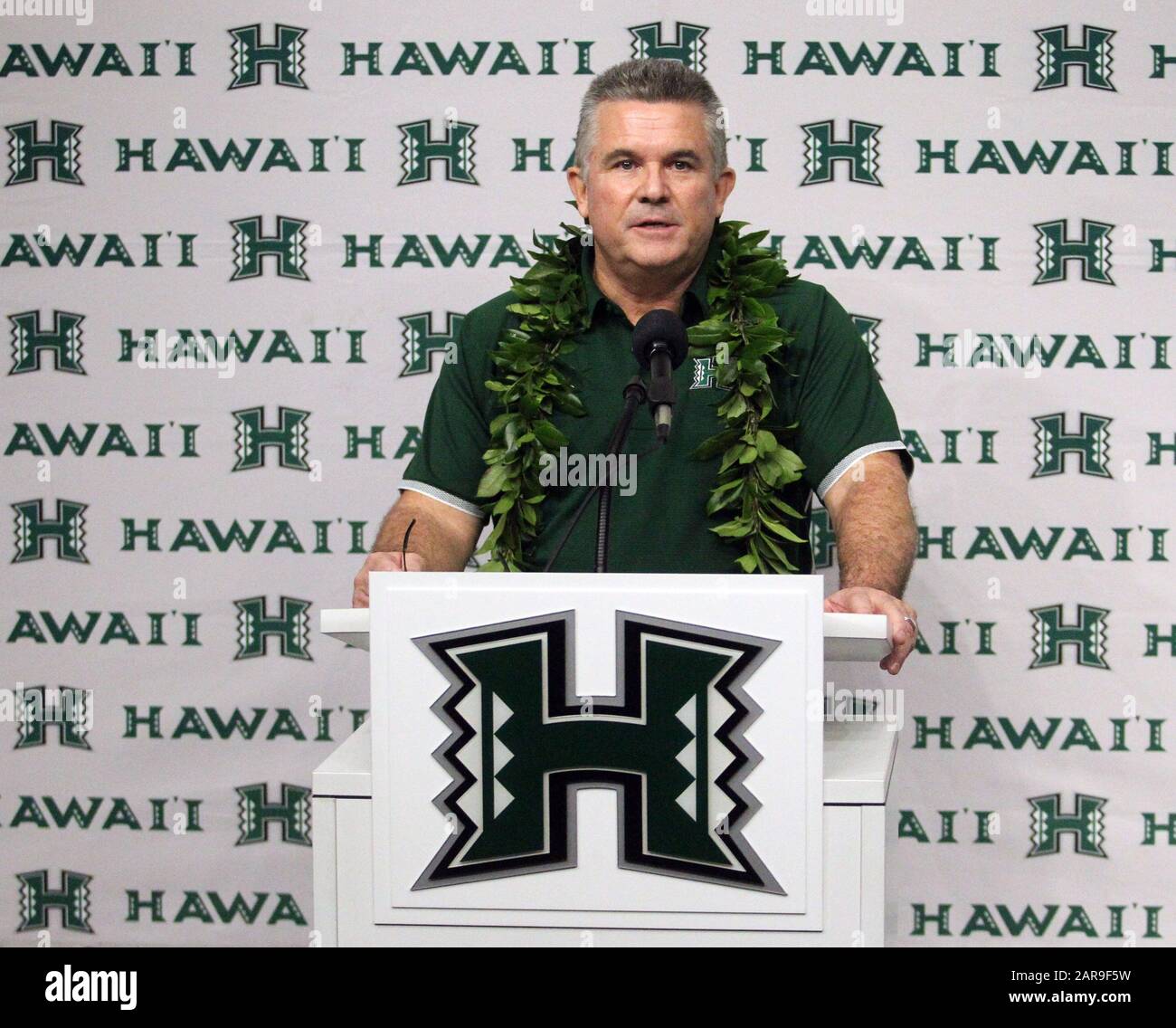 January 22, 2020 - The University of Hawaii Rainbow warriors introduce ...