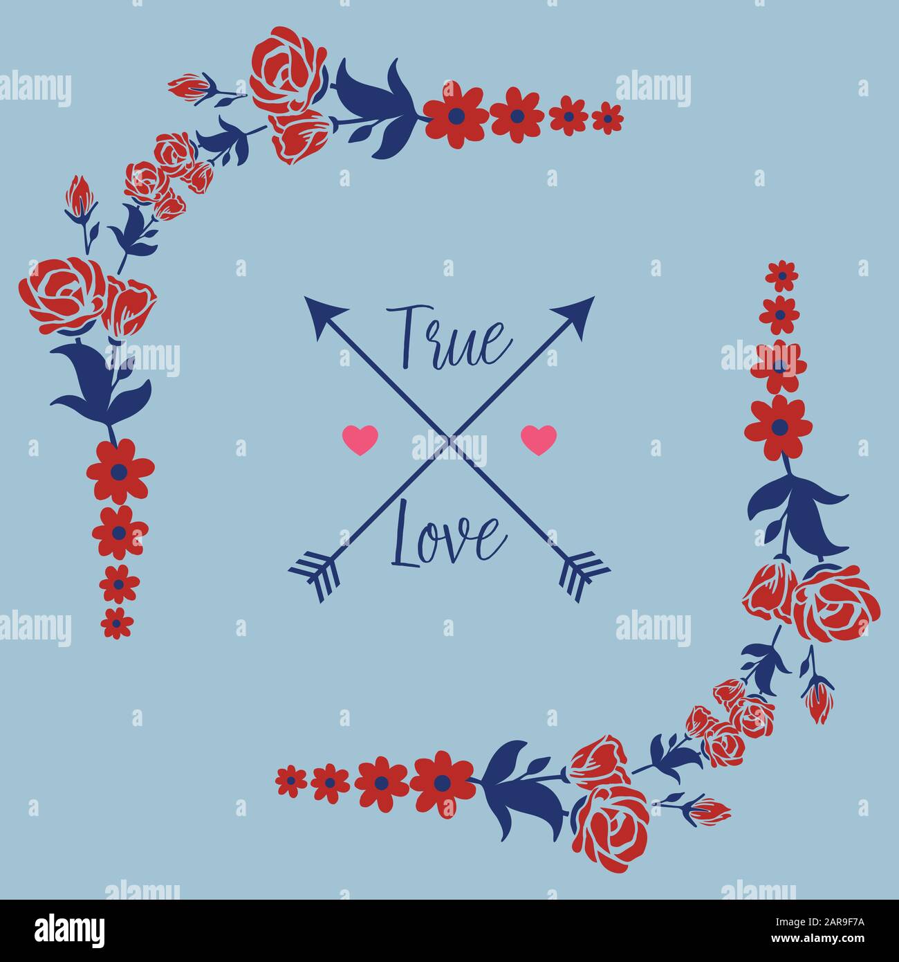 Seamless Decor of leaf and floral frame, for true love day greeting ...