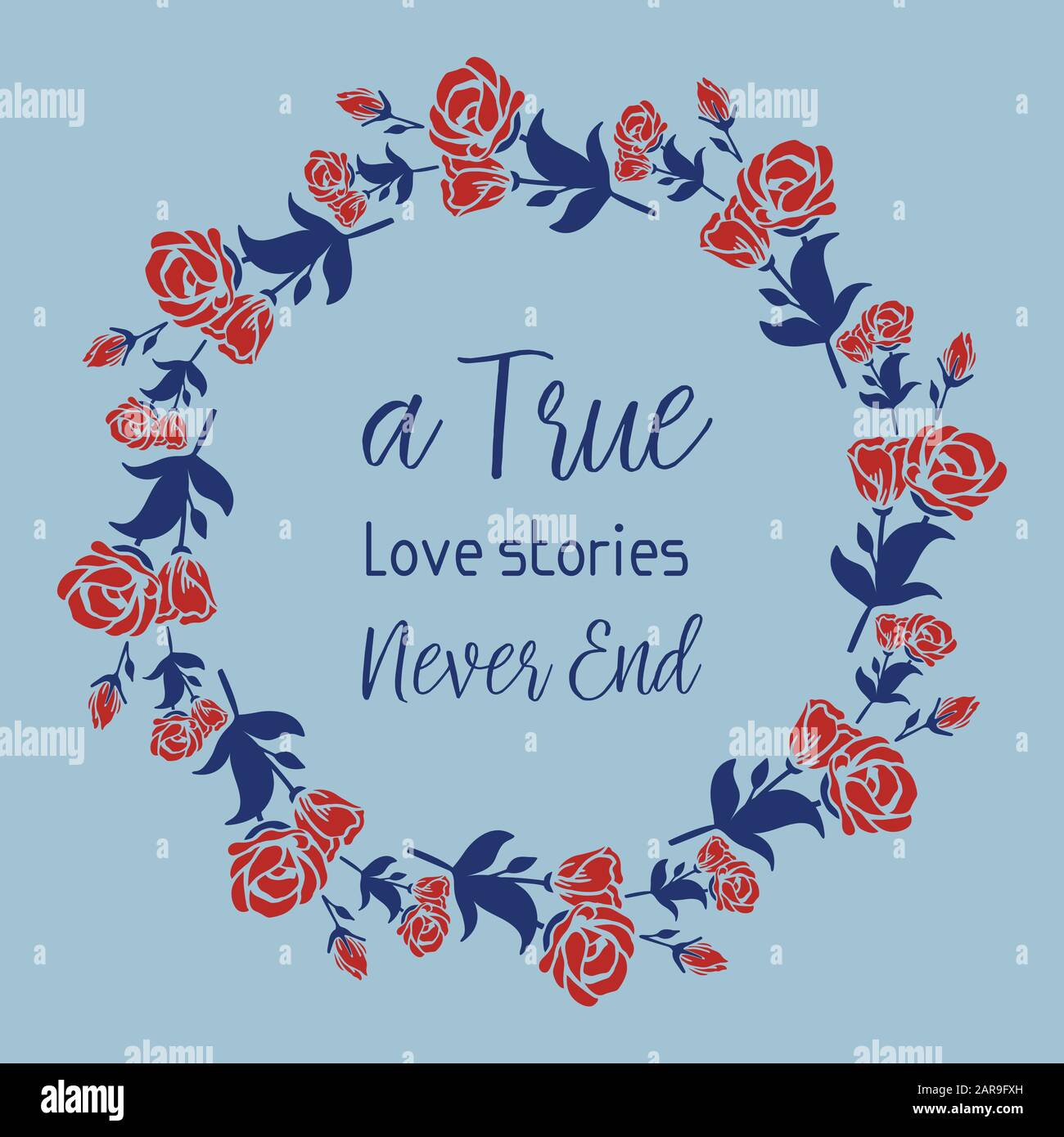 Simple shape Pattern of leaf and rose floral frame, for true love ...