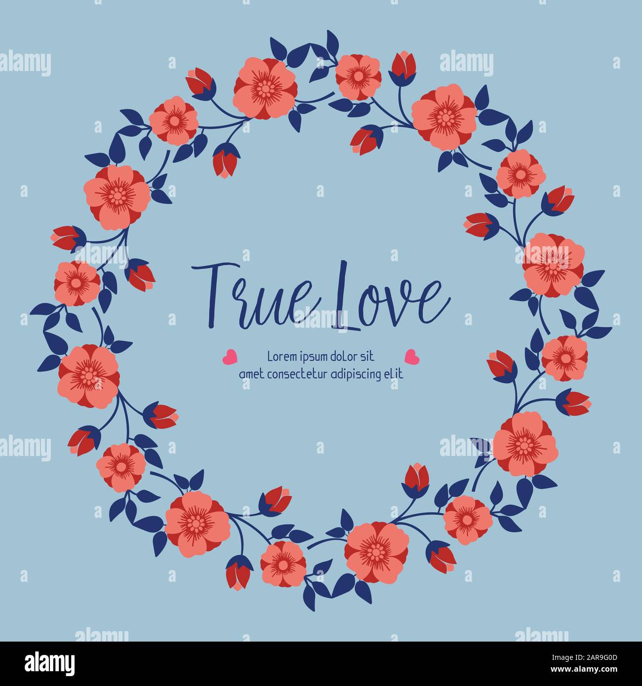 Elegant true love poster template design, with beautiful leaf and ...
