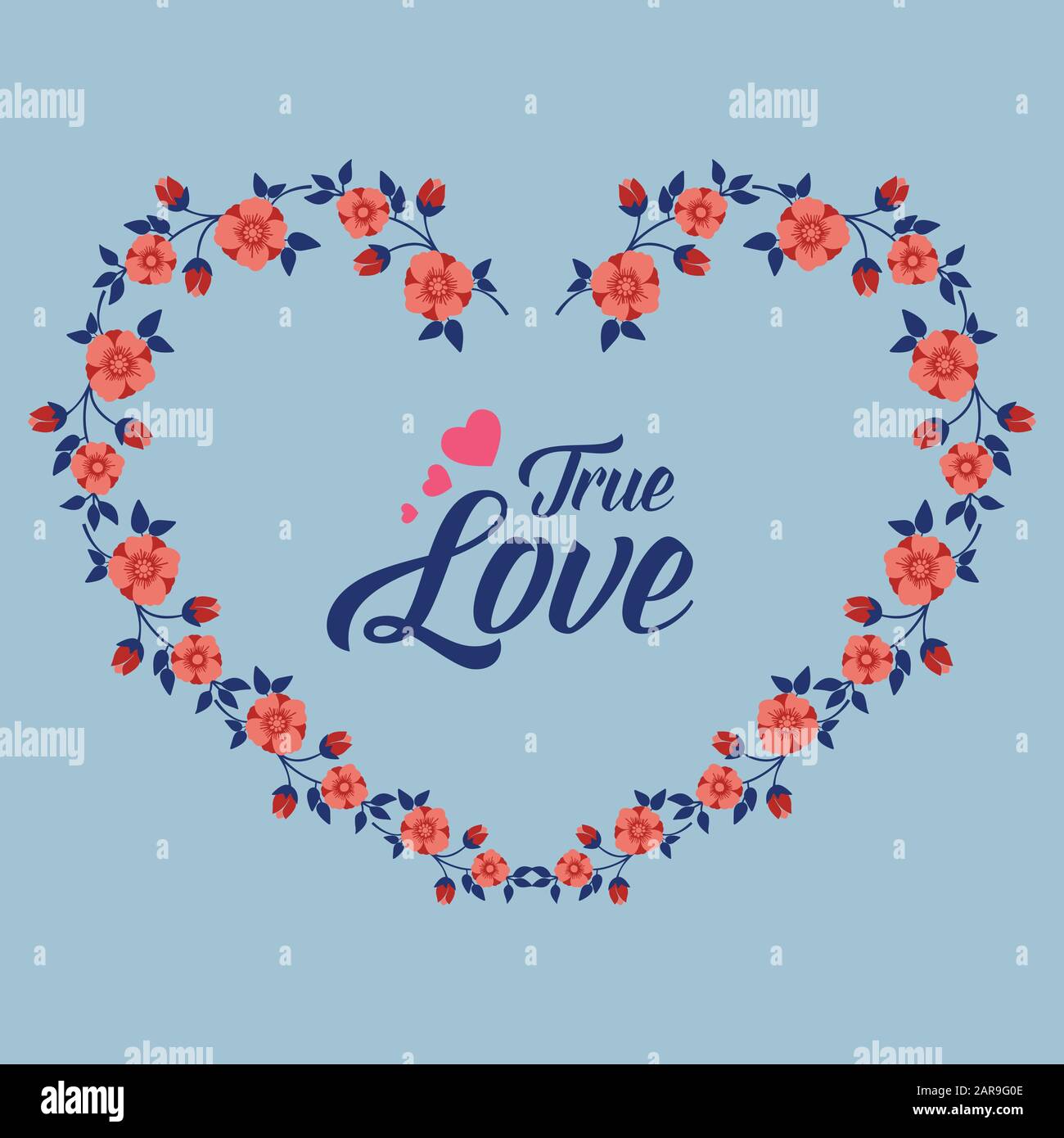 Elegant true love poster template design, with beautiful leaf and ...