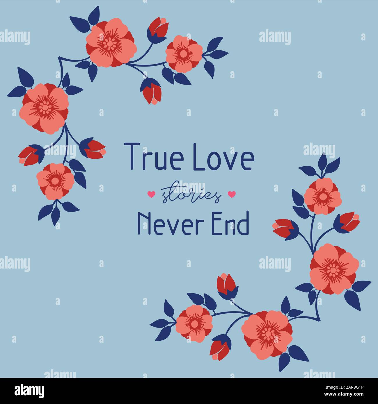 Elegant true love poster template design, with beautiful leaf and ...