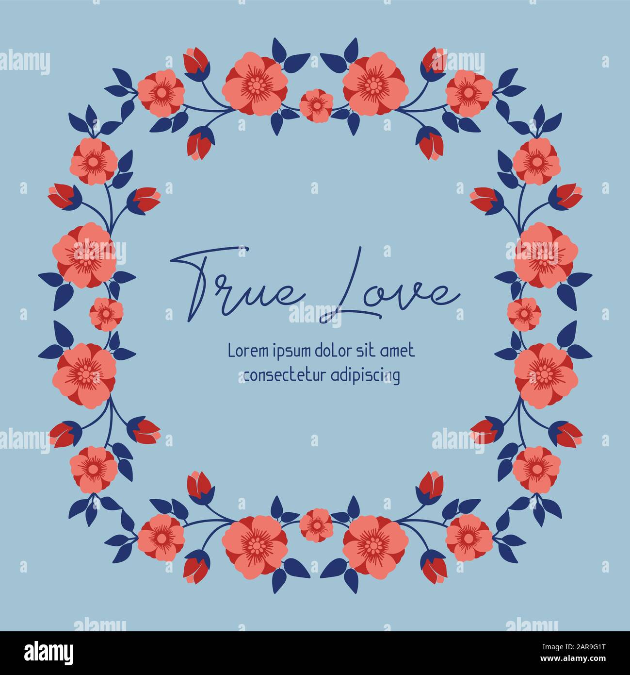 Elegant true love poster template design, with beautiful leaf and ...