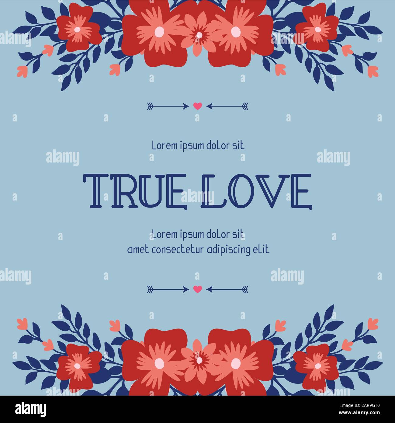 Simple Frame with leaf and seamless wreath, for true love invitation ...