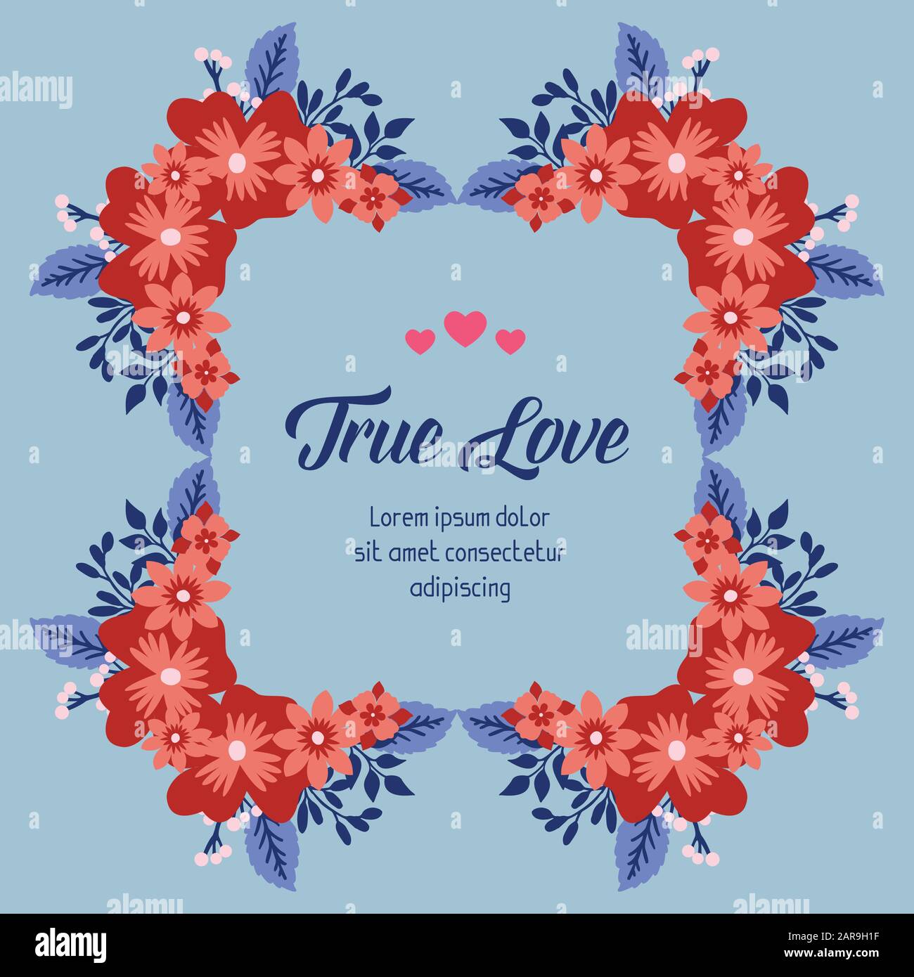 Unique Decorative of true love invitation card, with beautiful leaf and ...