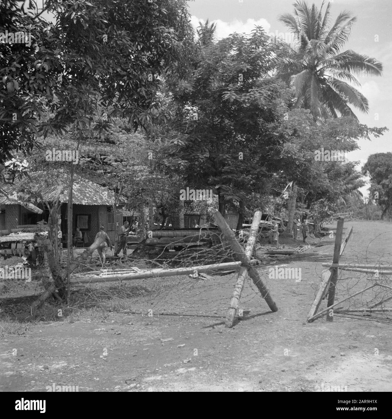War volunteers in Malacca and Indonesia Road block at the temporary ...