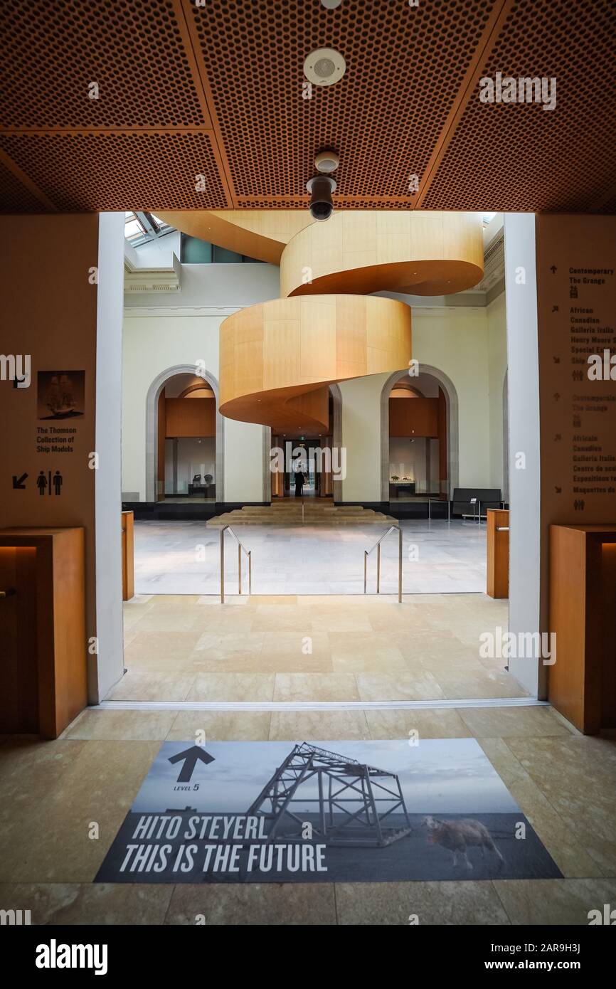 frank gehry designed wooden staircase inside art gallery of ontario AGO ...
