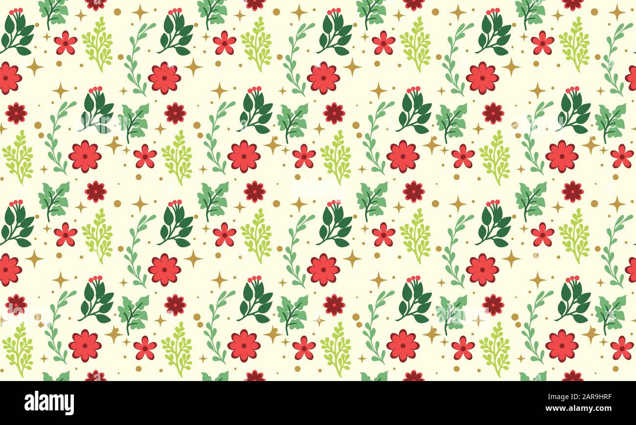 Pattern background for Christmas, with beautiful flower and leaf design ...