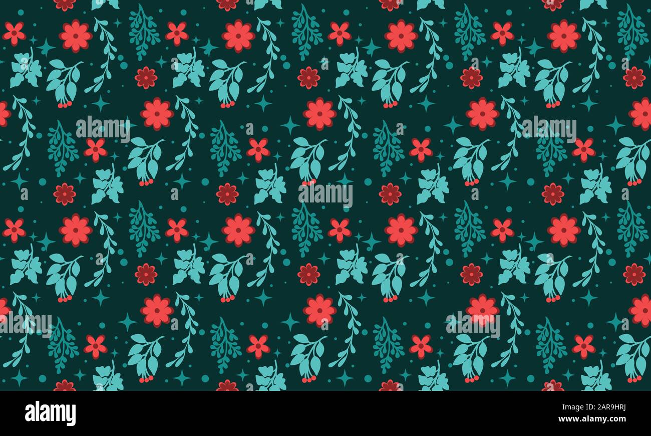 Pattern background for Christmas, with beautiful flower and leaf design ...