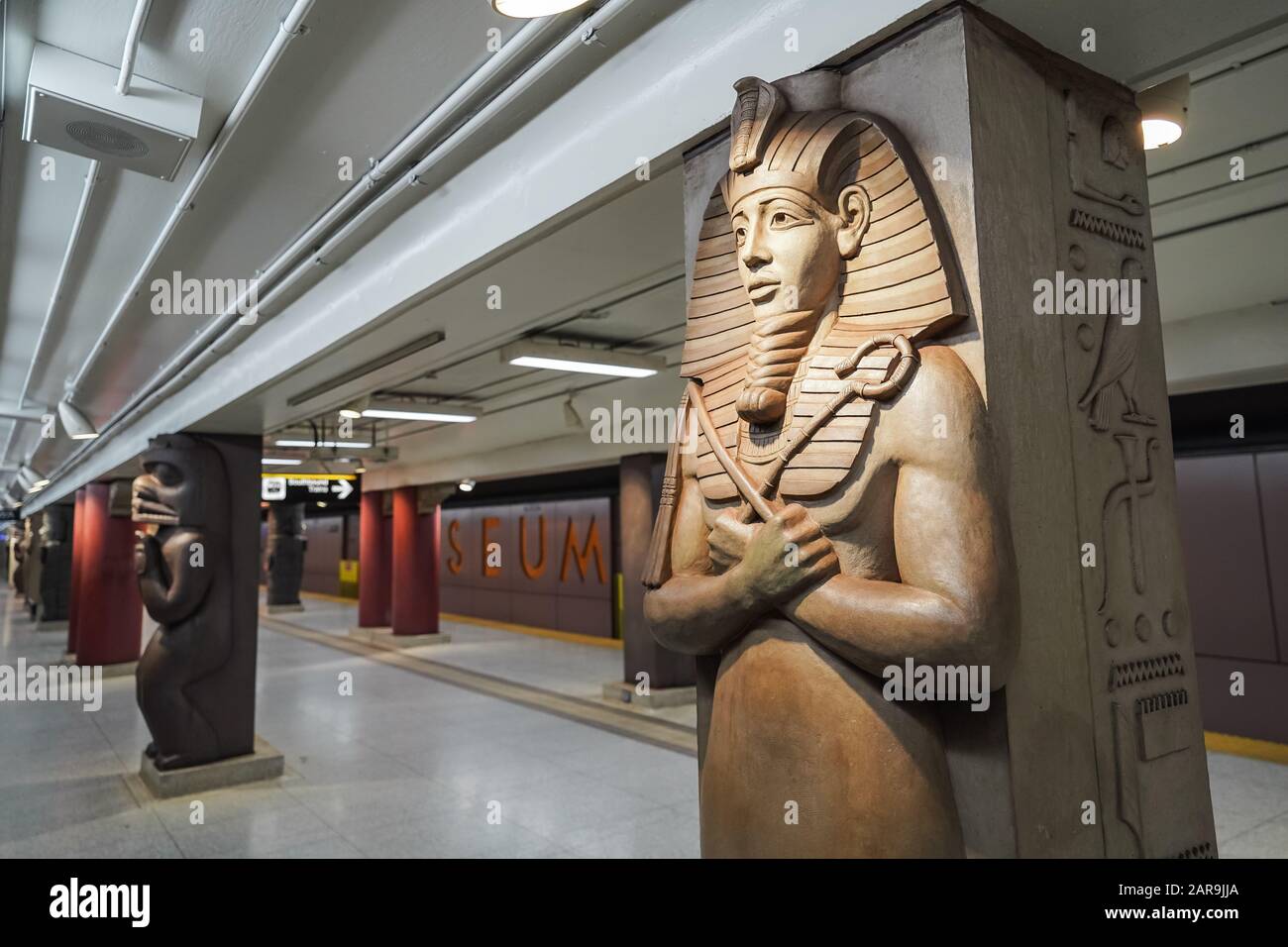 toronto museum subway station is famous for its artistic sculptures ...