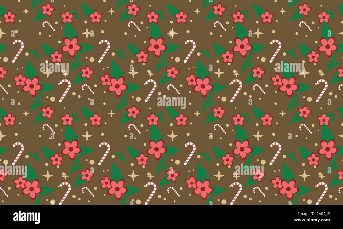 Unique flower pattern background for Christmas, with leaf and flower ...
