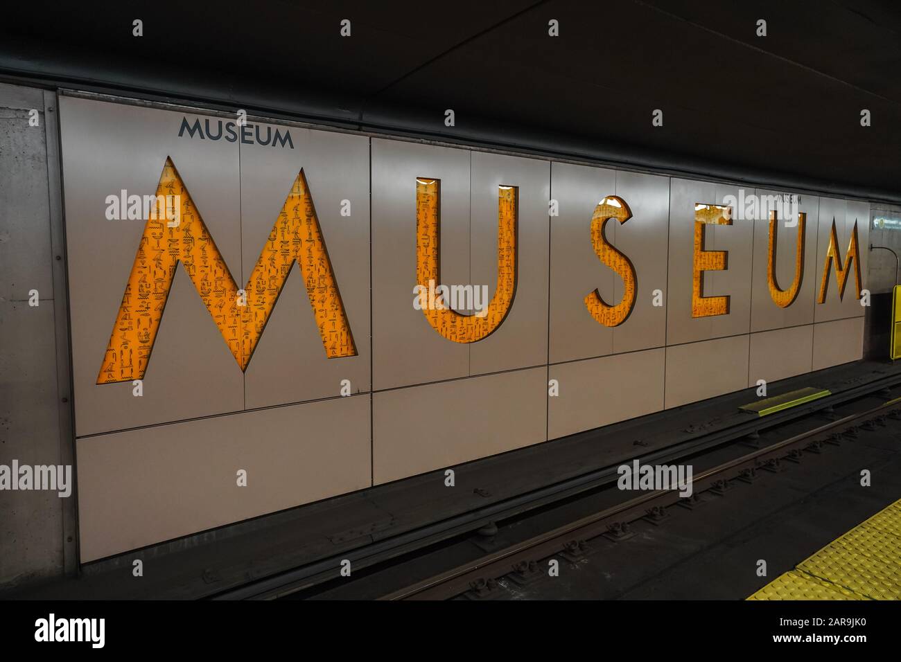 toronto museum subway station is famous for its artistic sculptures ...