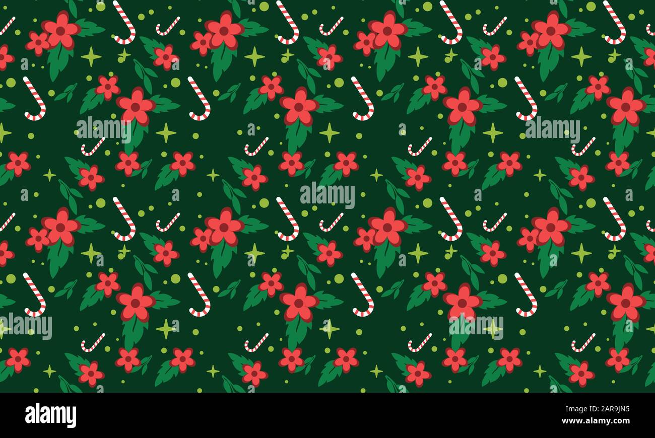 Flower pattern background for Christmas, with elegant flower and leaf ...