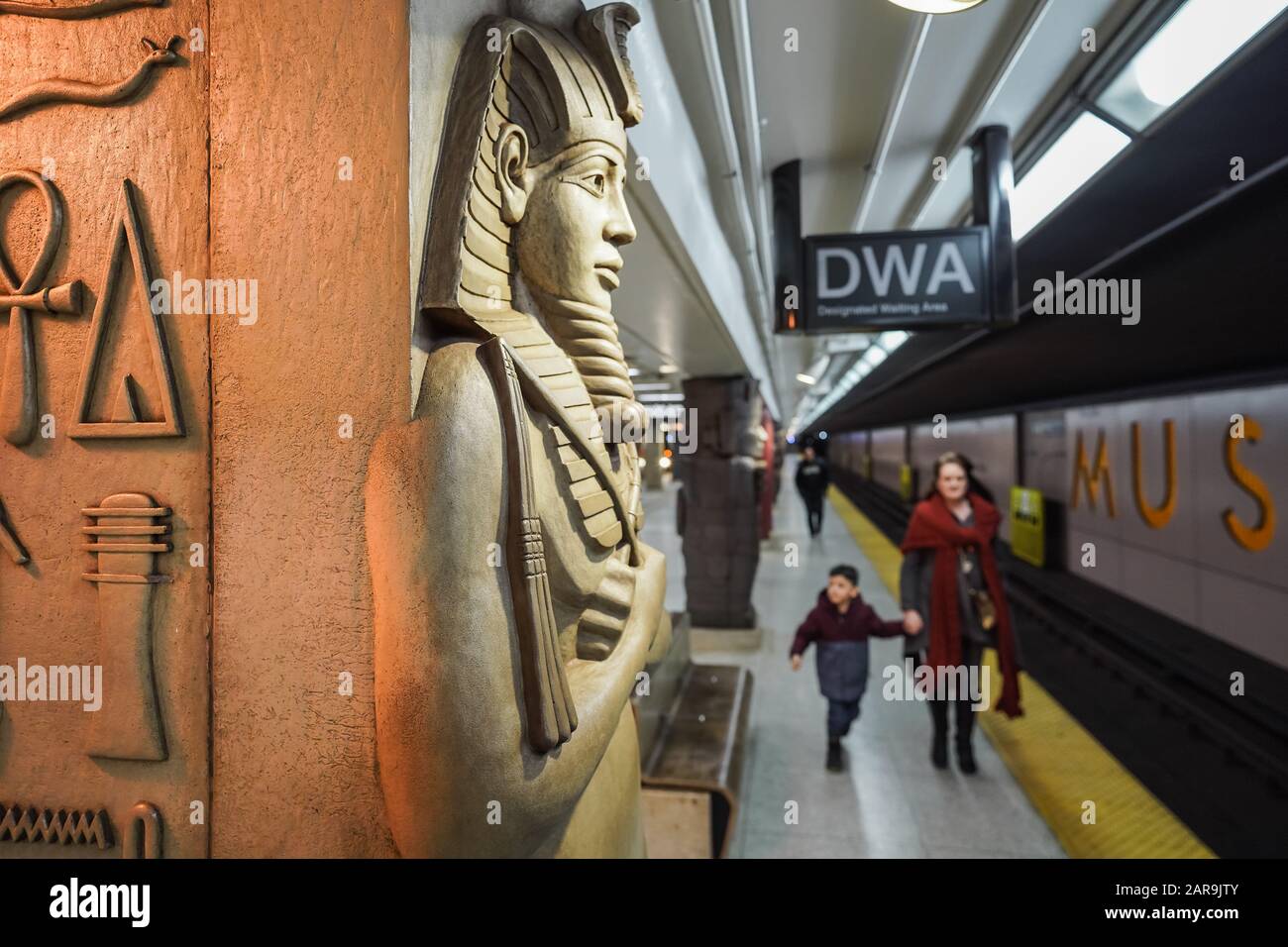 toronto museum subway station is famous for its artistic sculptures ...