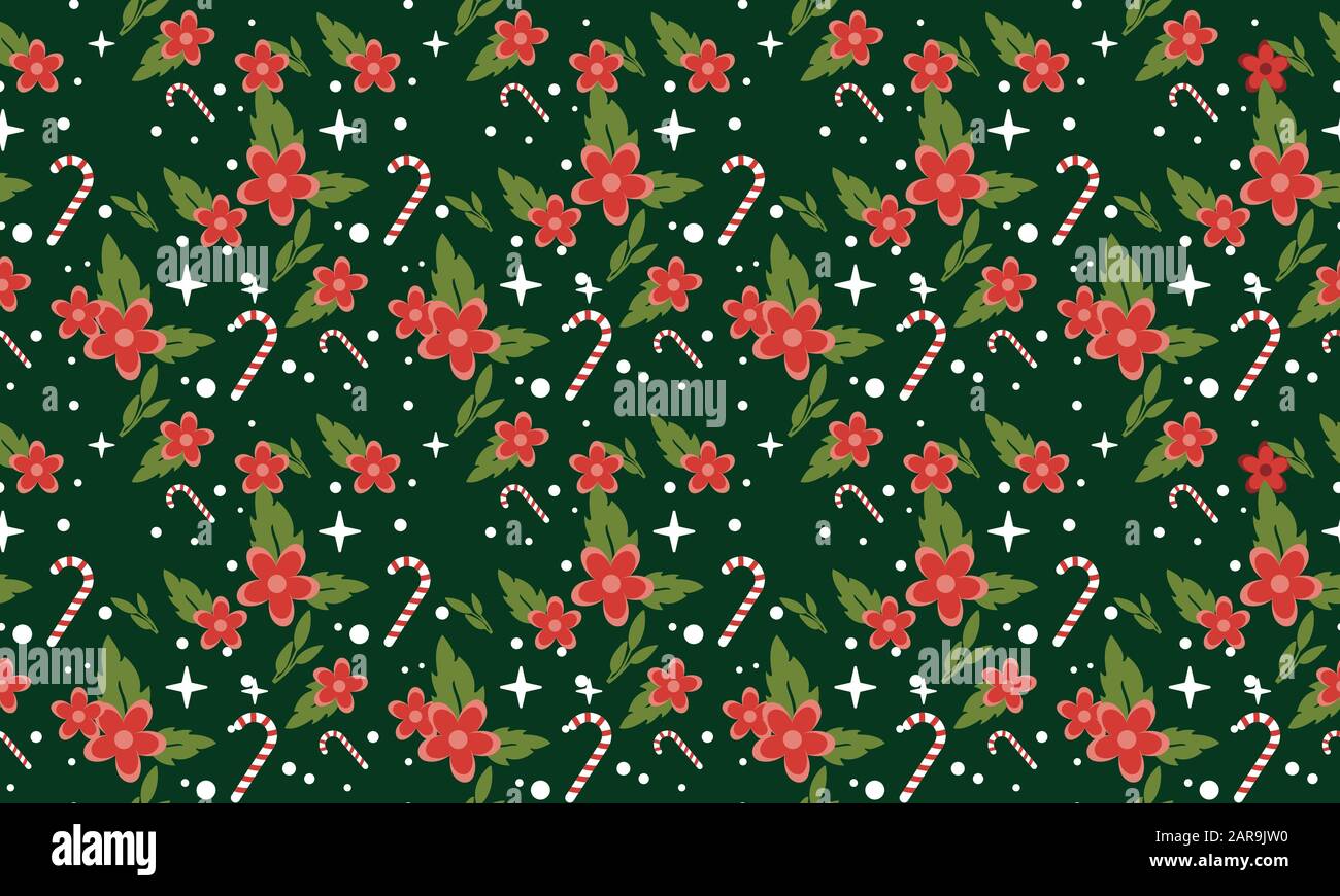 Flower pattern background for Christmas, with elegant flower and leaf ...