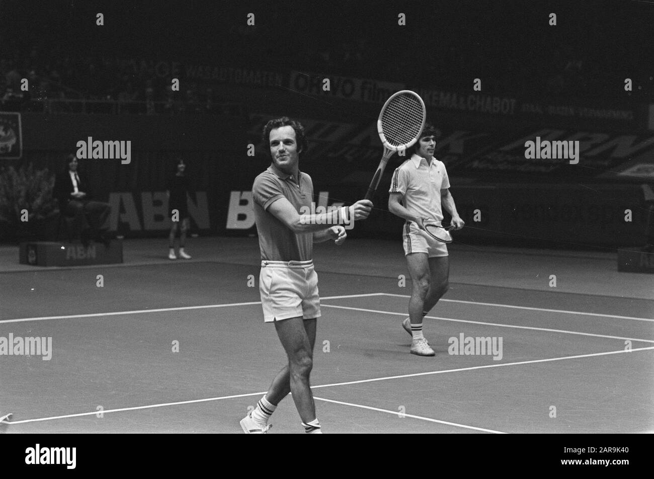 Wim van Hanegem and Tom Okker play against Ashe and Wim Suurbier during ...
