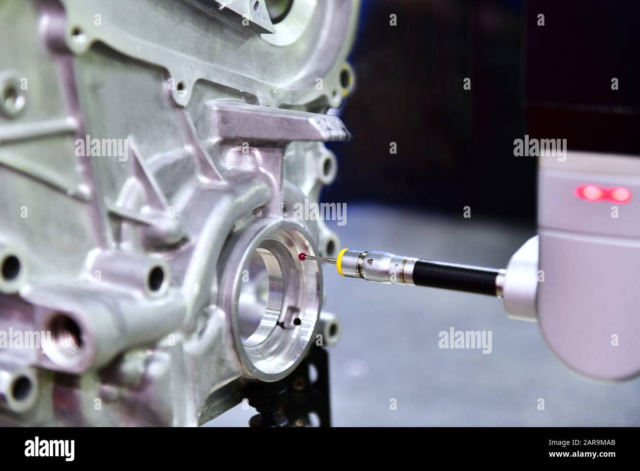 Close up automatic coordinate measurement machine (CMM) for inspection ...