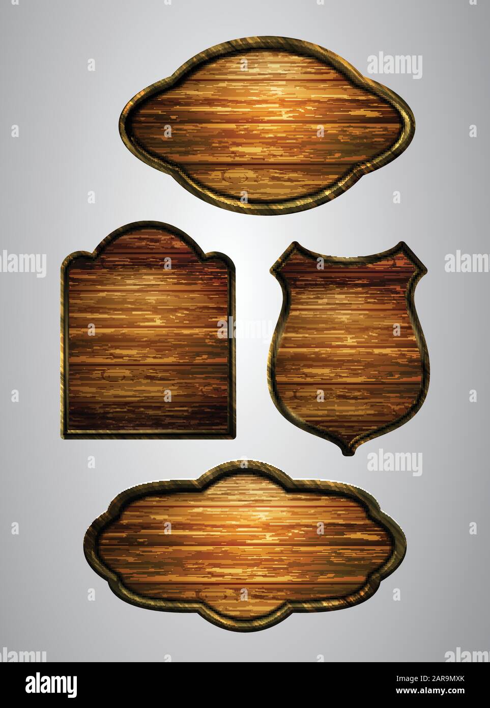 Vector realistic illustration of wooden signboard Stock Vector Image ...