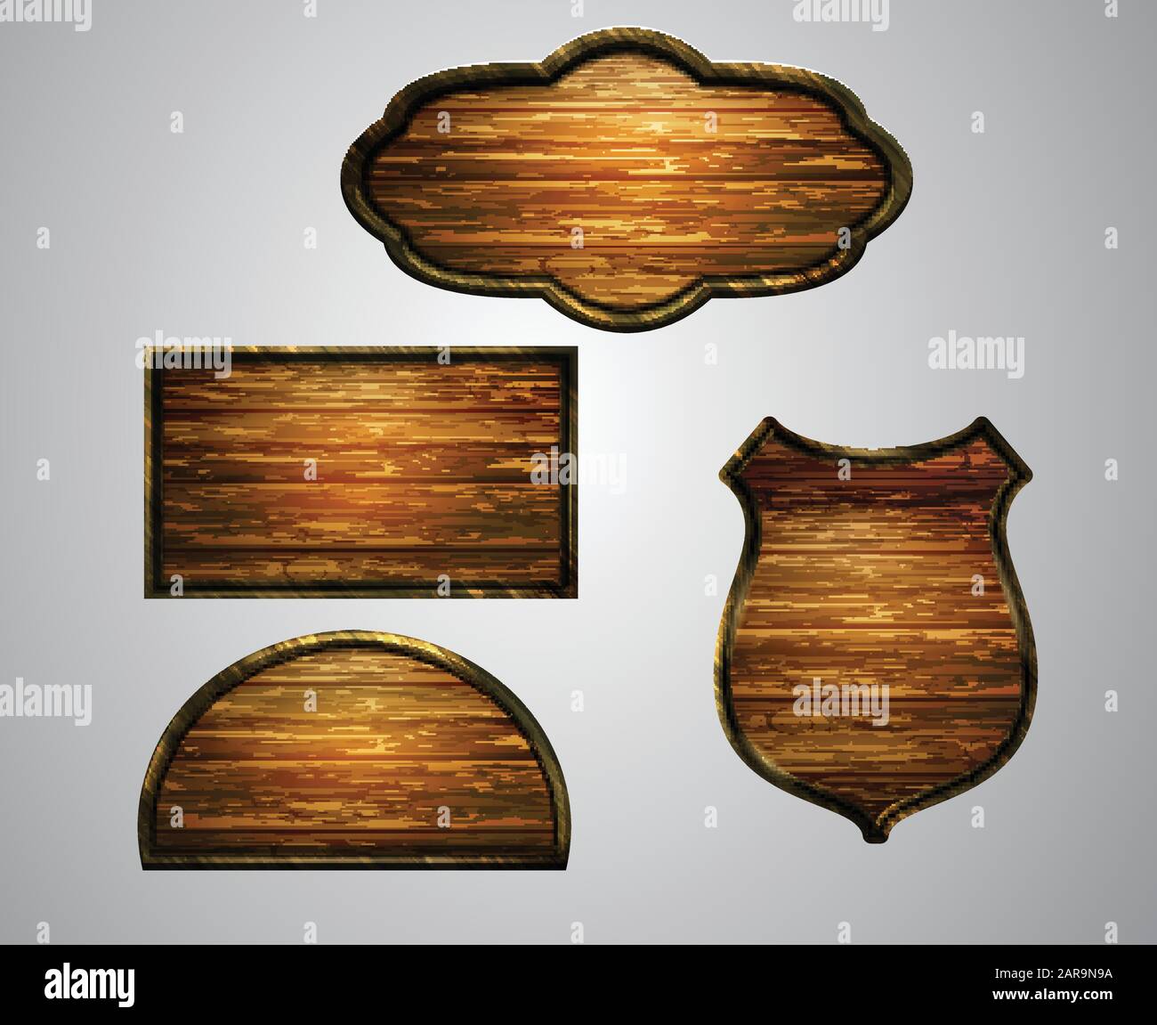 Vector realistic illustration of wooden signboard Stock Vector Image ...